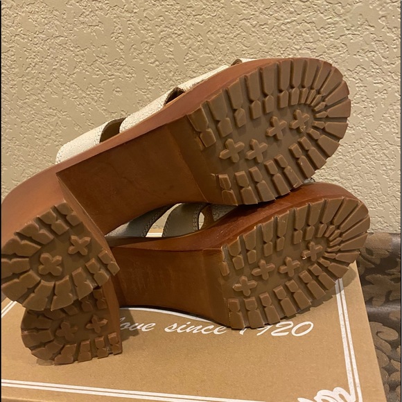Sbicca | Shoes | Hewn Woven Leather Creamy White Platform Sandal 3 Heel ...